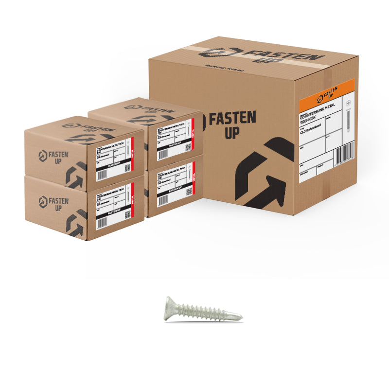 8G x 25mm Metal Tek CSK GAL - Carton 2000 – Fasten Up